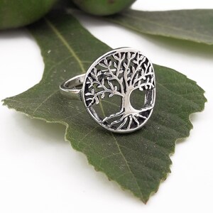 Tree of Life Ring, Engraved Tree Ring in Sterling Silver, Bridesmaid ...
