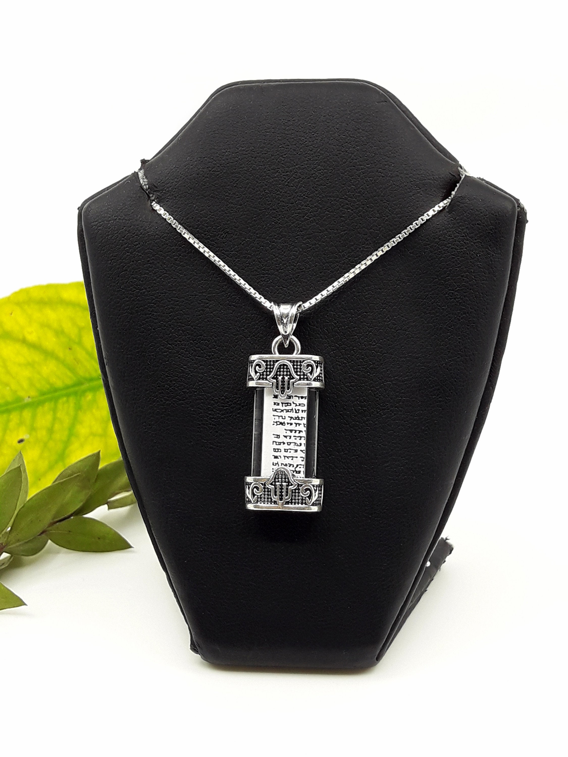 Jewish Mezuzah Necklace With Shema Scroll - Etsy