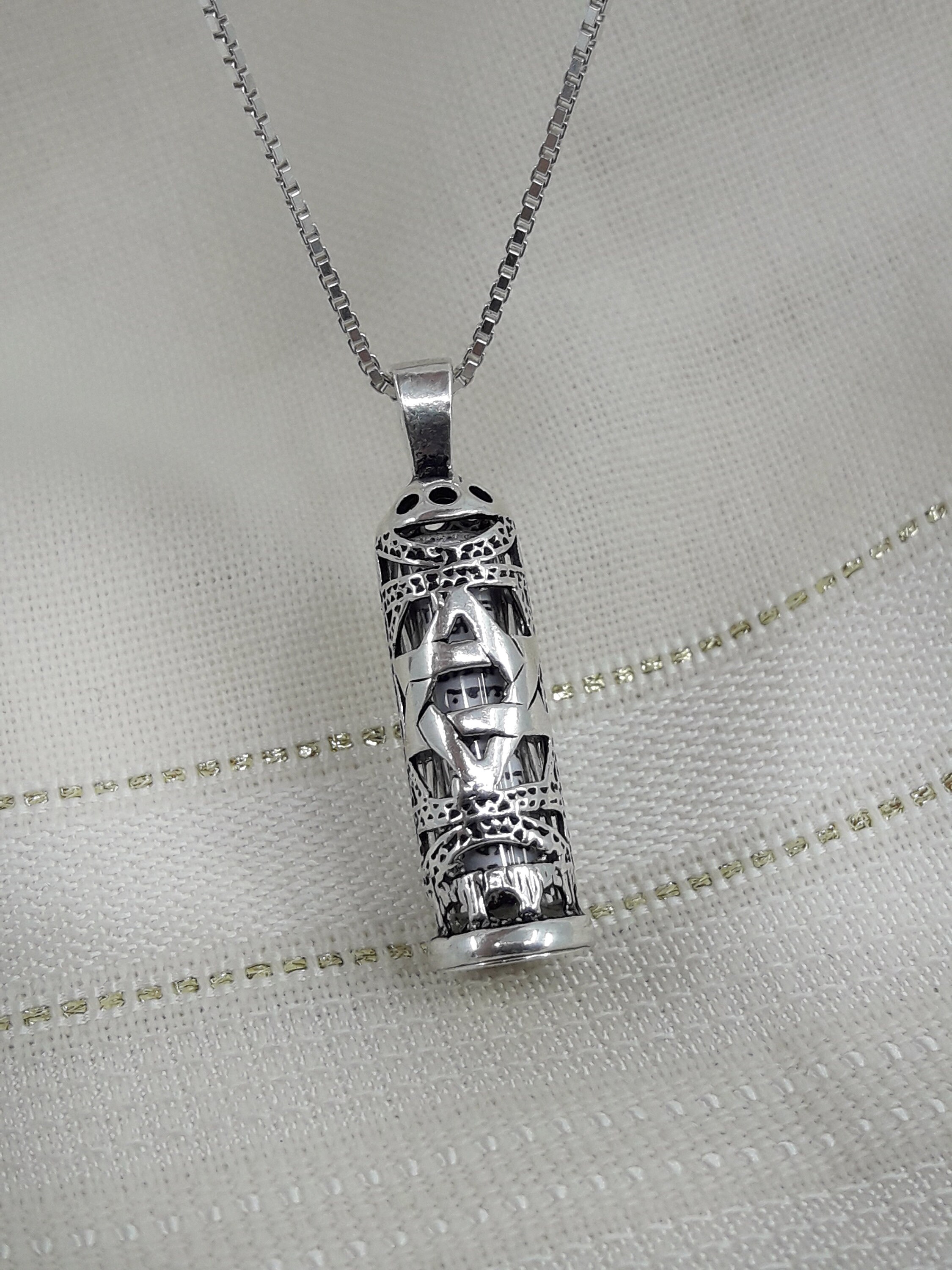 Mezuzah Necklace With Shema Israel Scroll - Etsy