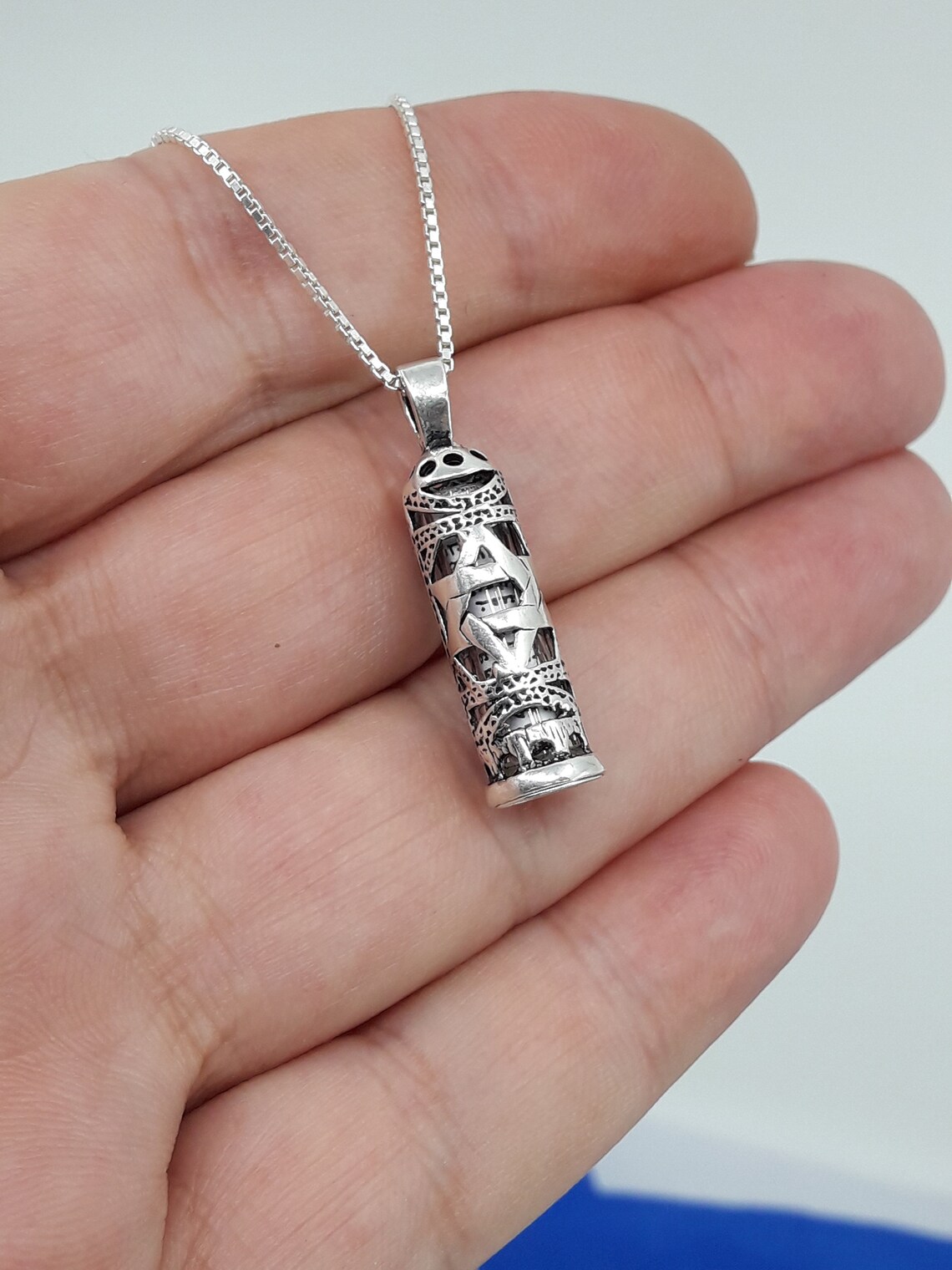 Mezuzah Necklace With Shema Israel Scroll - Etsy