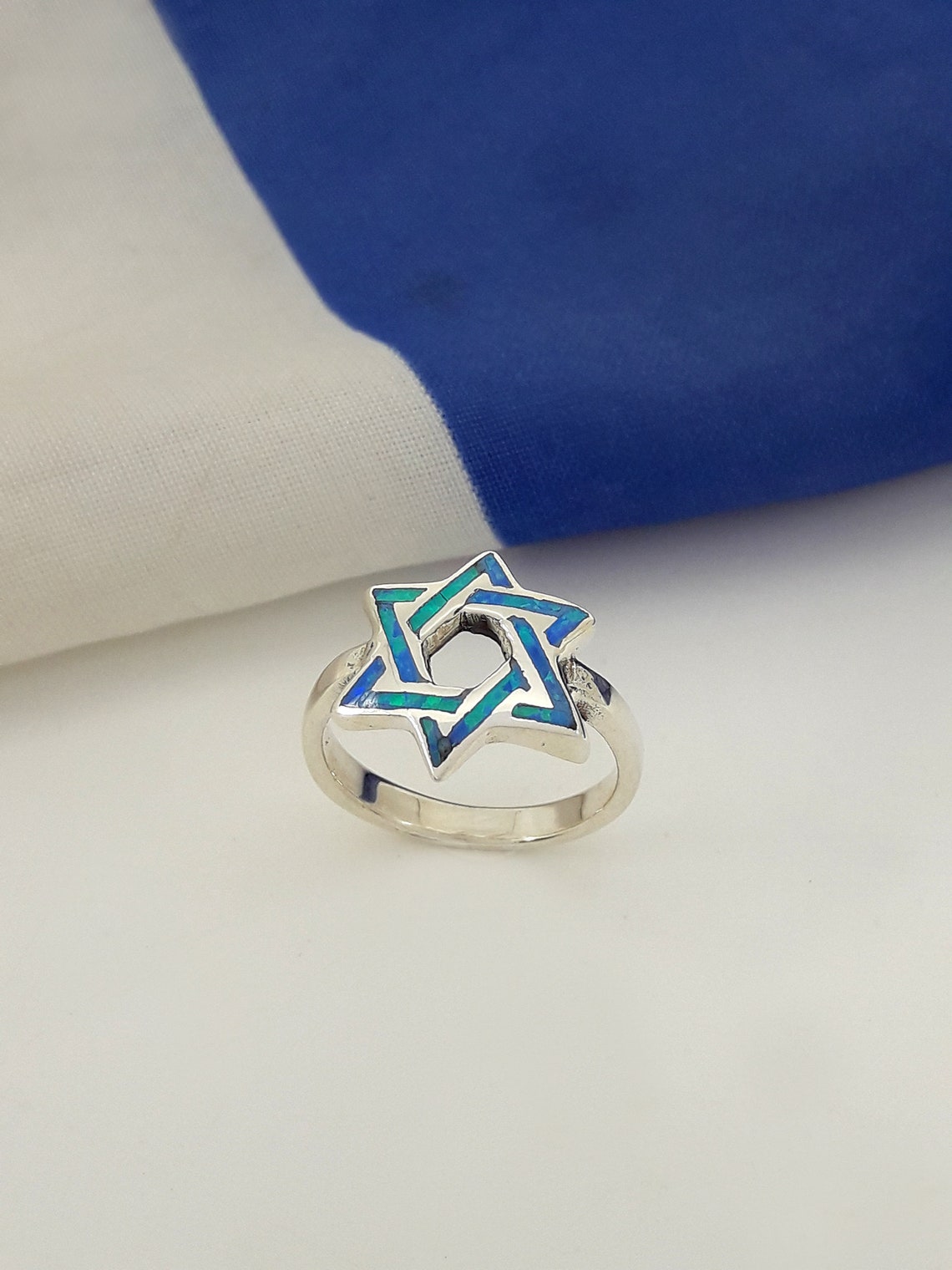 Jewish Star of David Opal Ring, 925 Silver Ring, Jewish Woman Gift ...