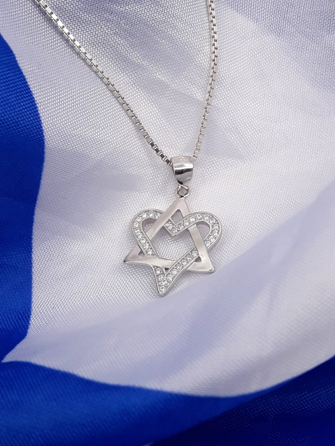 Star of David Heart Pendant for Women Made From 925 Solid Sterling ...