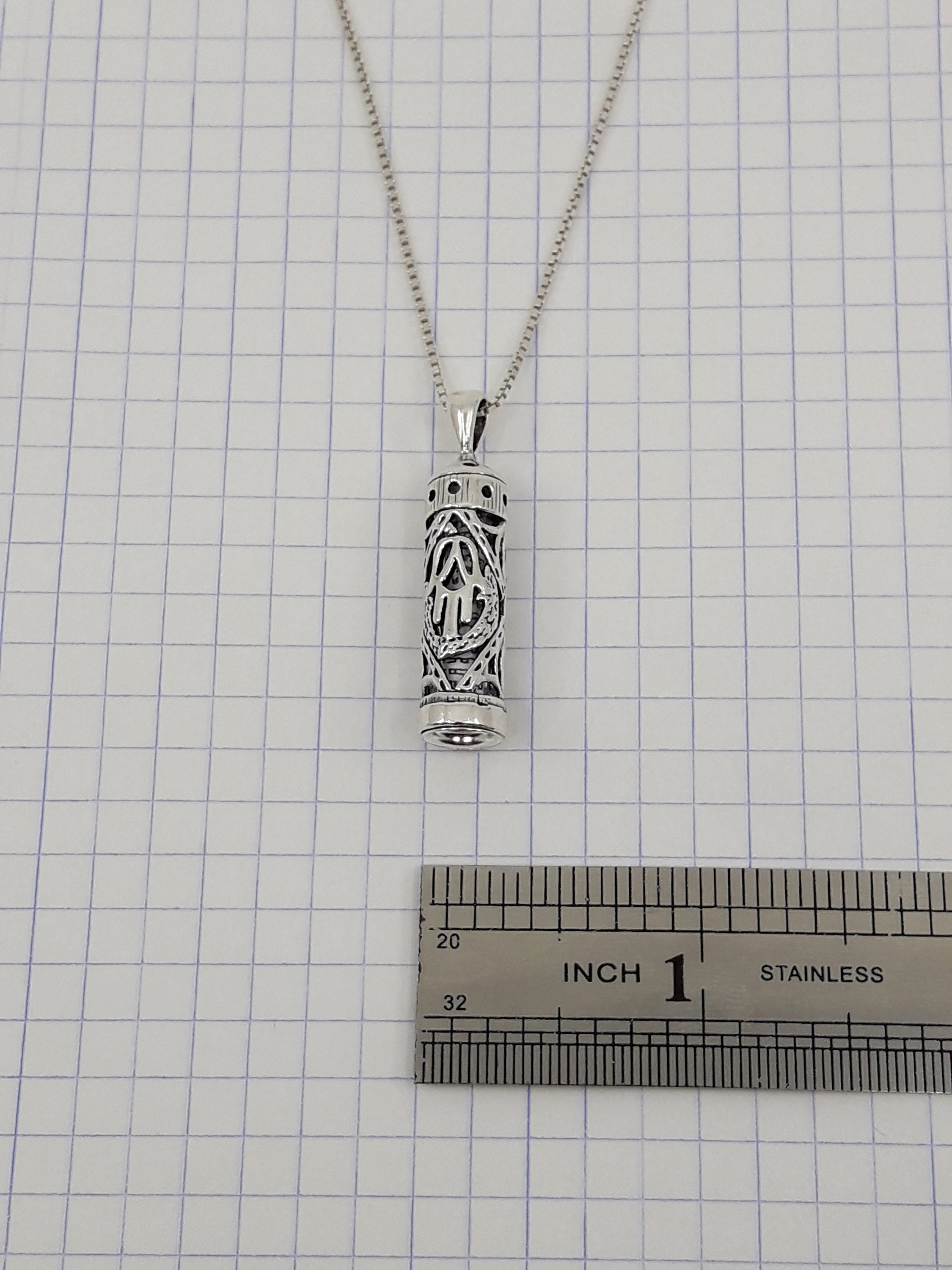 Mezuzah Necklace With Shema Israel Scroll - Etsy