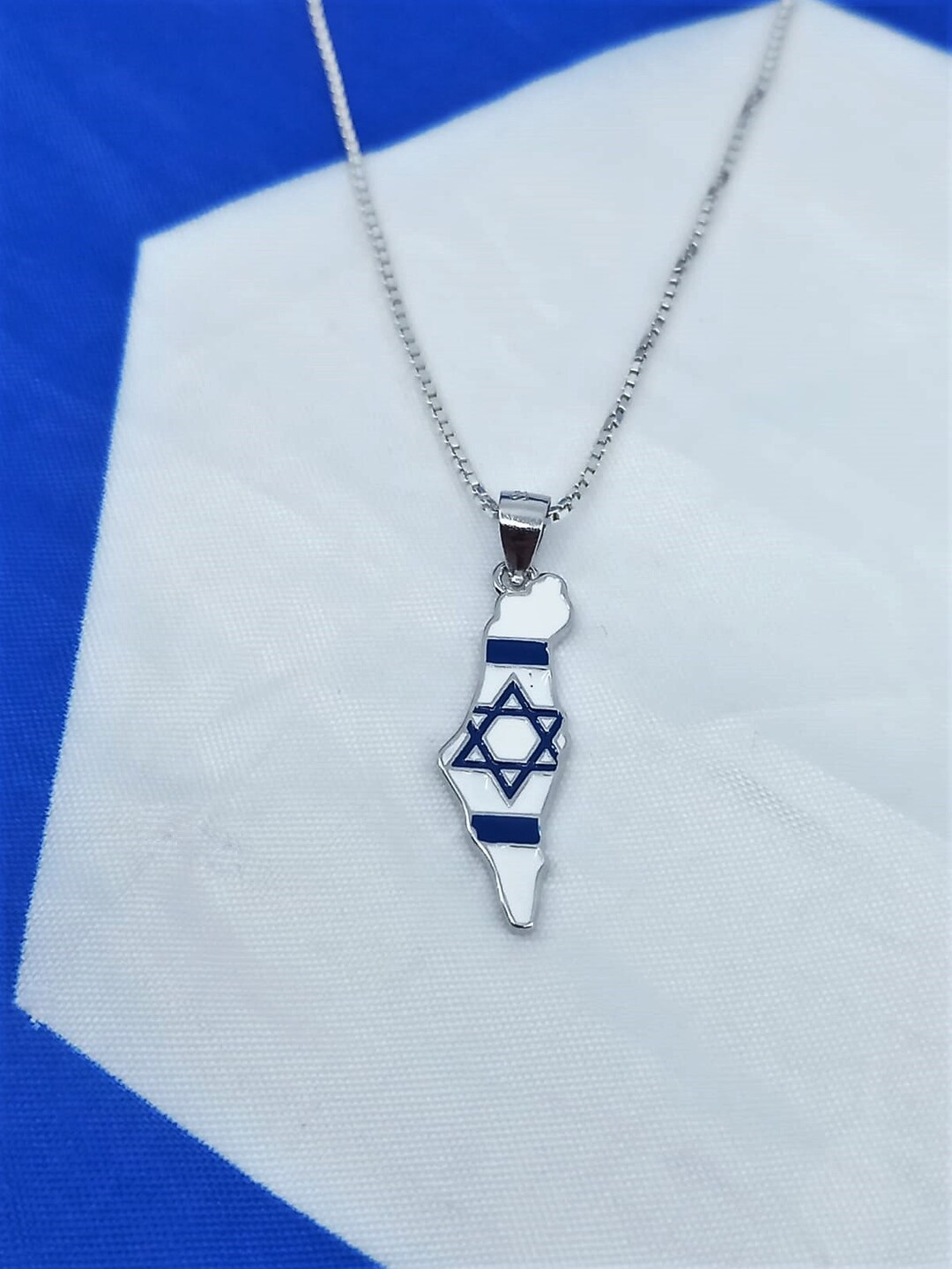 Map of Israel Necklace, Inspirational Necklace, 925 Solid Silver ...