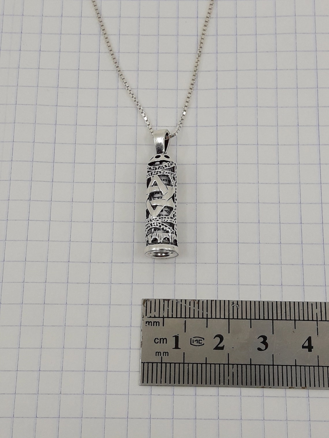 Mezuzah Necklace With Shema Israel Scroll - Etsy