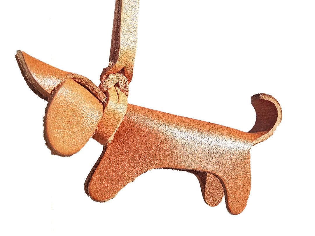 Leather Keychain - Handmade Dog Keyring - Genuine Calf Leather. - Etsy
