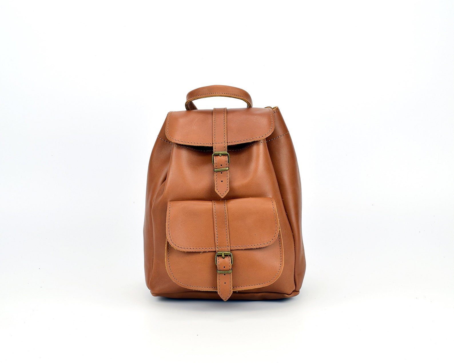 Leather Backpack for Women, Full Grain Leather Rucksack, Medium Size ...