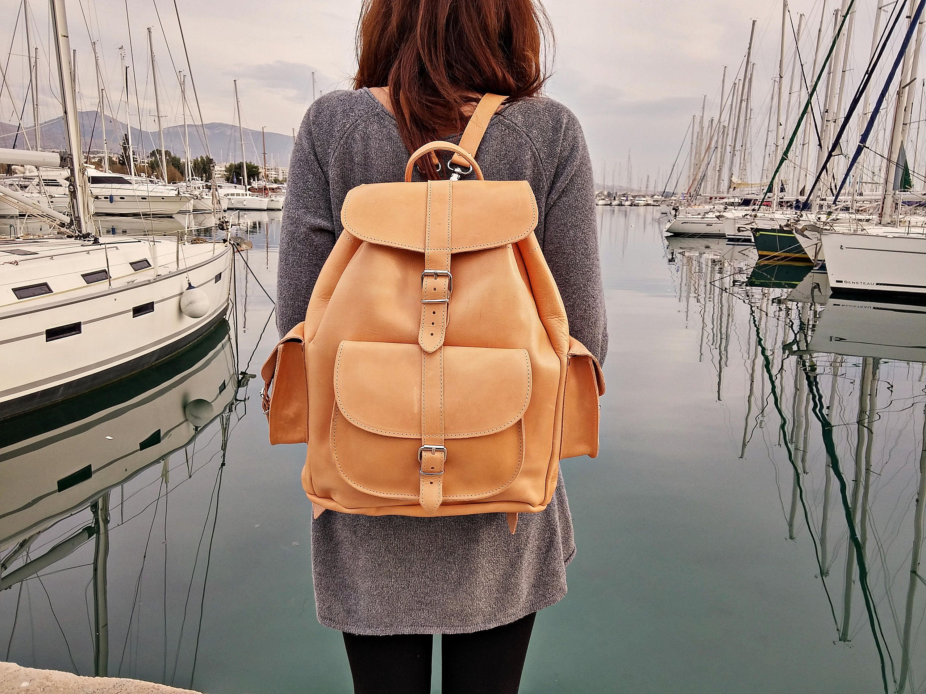 Extra Large Leather Backpack / Full Grain Leather Travel Backpack ...