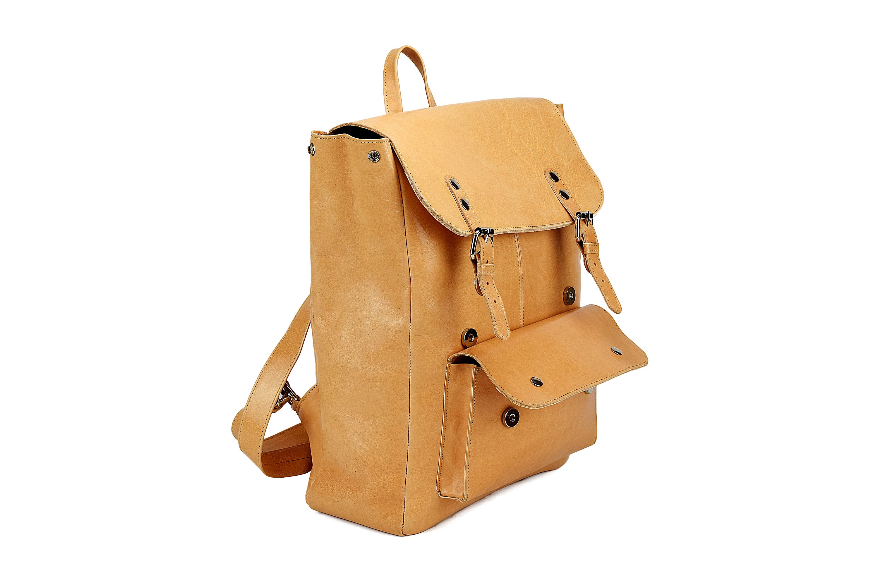 Full-grain Leather Backpack Men Laptop Backpack Leather - Etsy