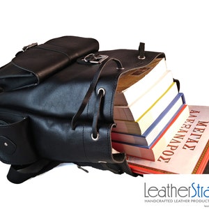 EXTRA LARGE Leather Backpack, Travel Backpack, Satchel. College Leather ...