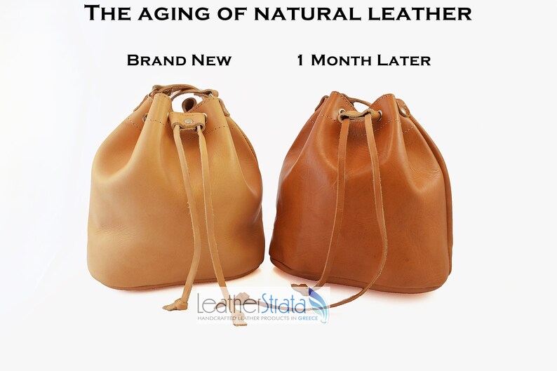 Leather Bucket Bag for Women From Full Grain Leather in Natural Color ...