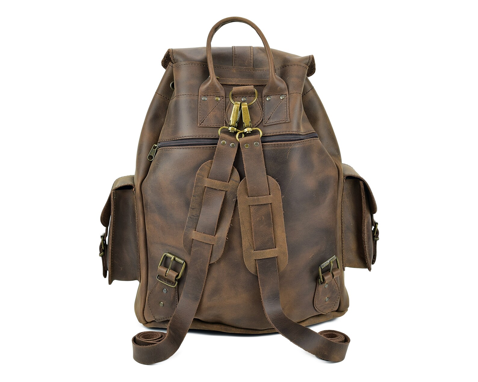 Handmade Waxed Leather Backpack from Full Grain Leather | Etsy