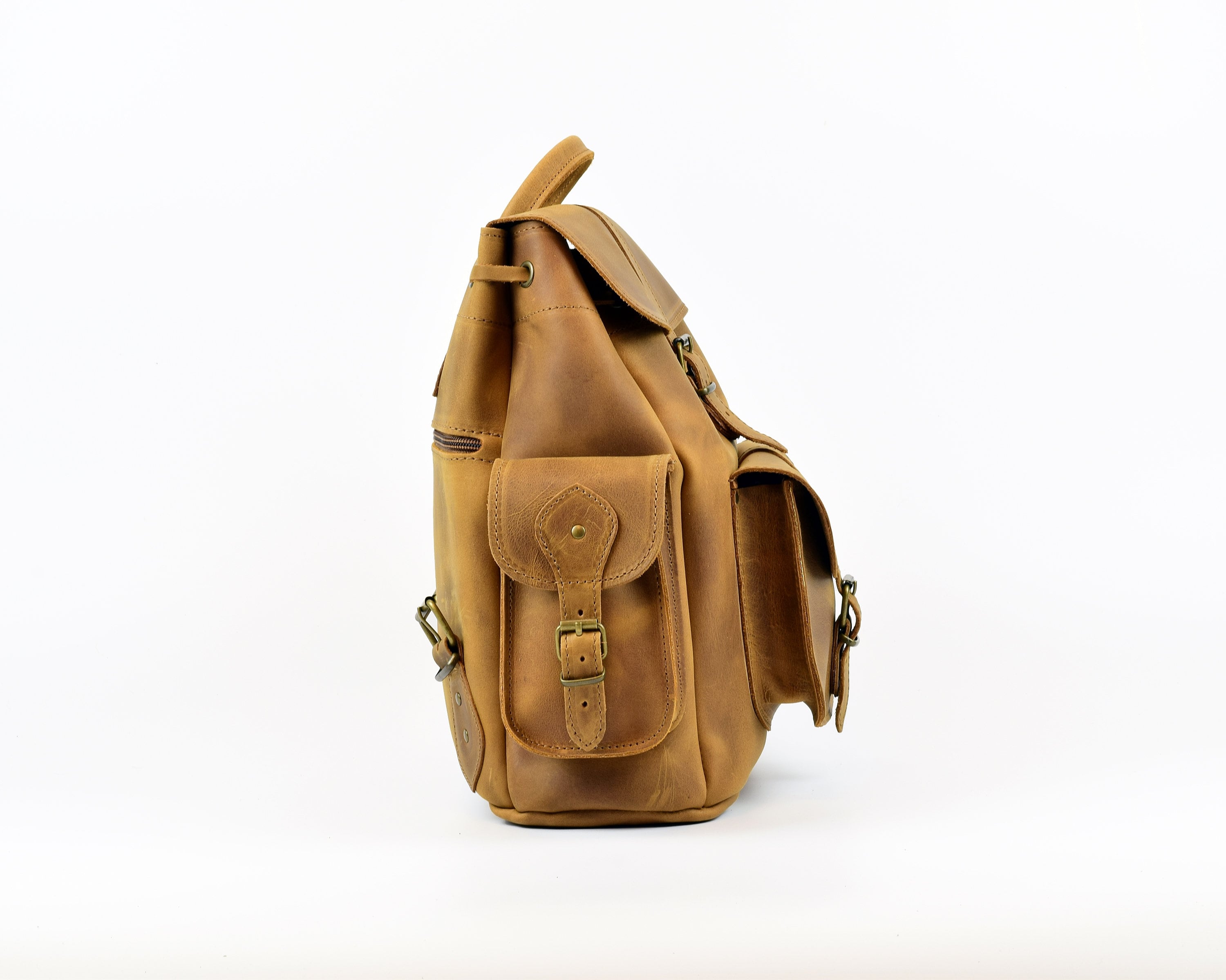 Waxed Leather Backpack Knapsack From Full Grain Leather - Etsy