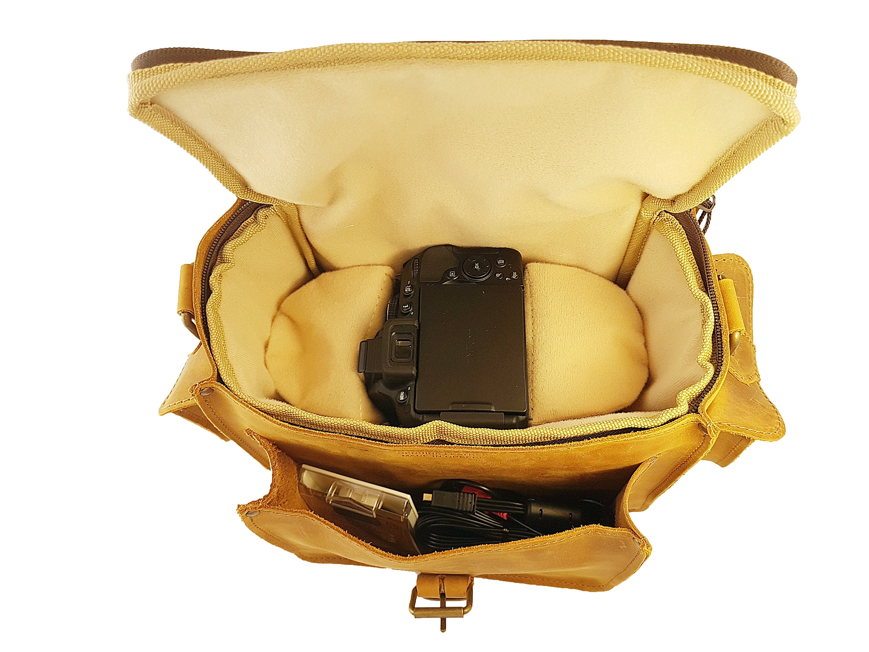 Waxed Leather Camera Bag Handmade in Greece From Full Grain Leather by ...