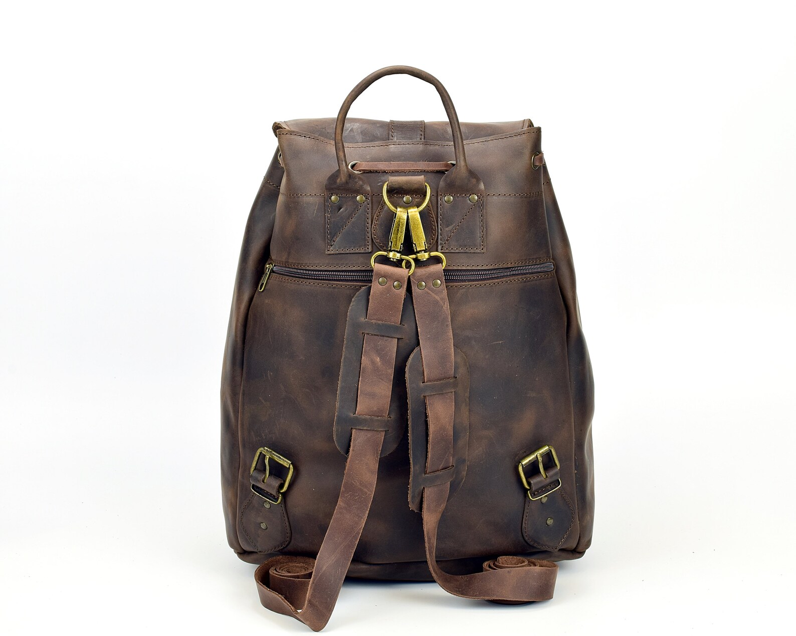 Distressed Leather Backpack: Extra Large Full Grain, Handmade in Greece ...