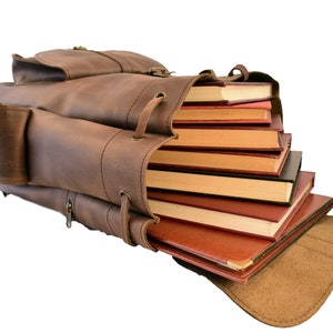 Extra Large Leather Backpack / Full Grain Leather Travel Backpack ...