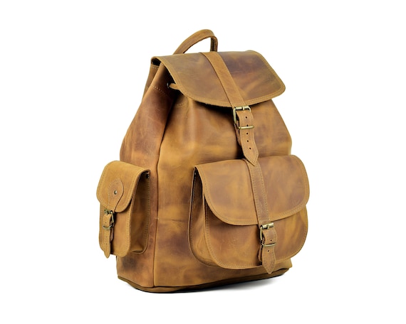 Full-grain Leather Backpack for Men and Women / Laptop | Etsy