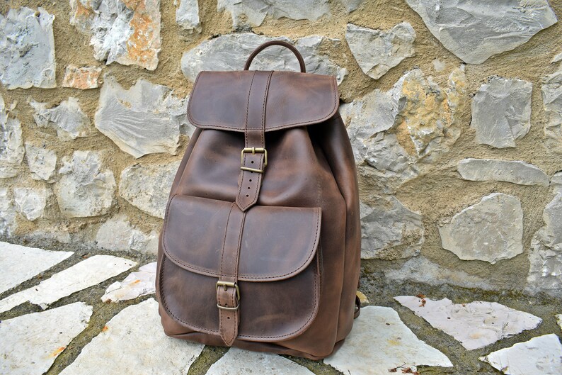 Distressed Leather Backpack: Extra Large Full Grain, Handmade in Greece ...