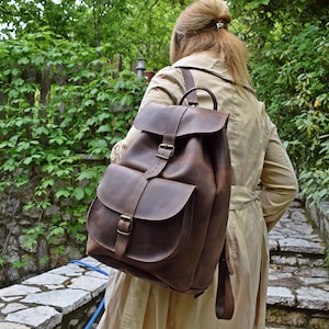 Distressed Leather Backpack: Extra Large Full Grain, Handmade in Greece ...