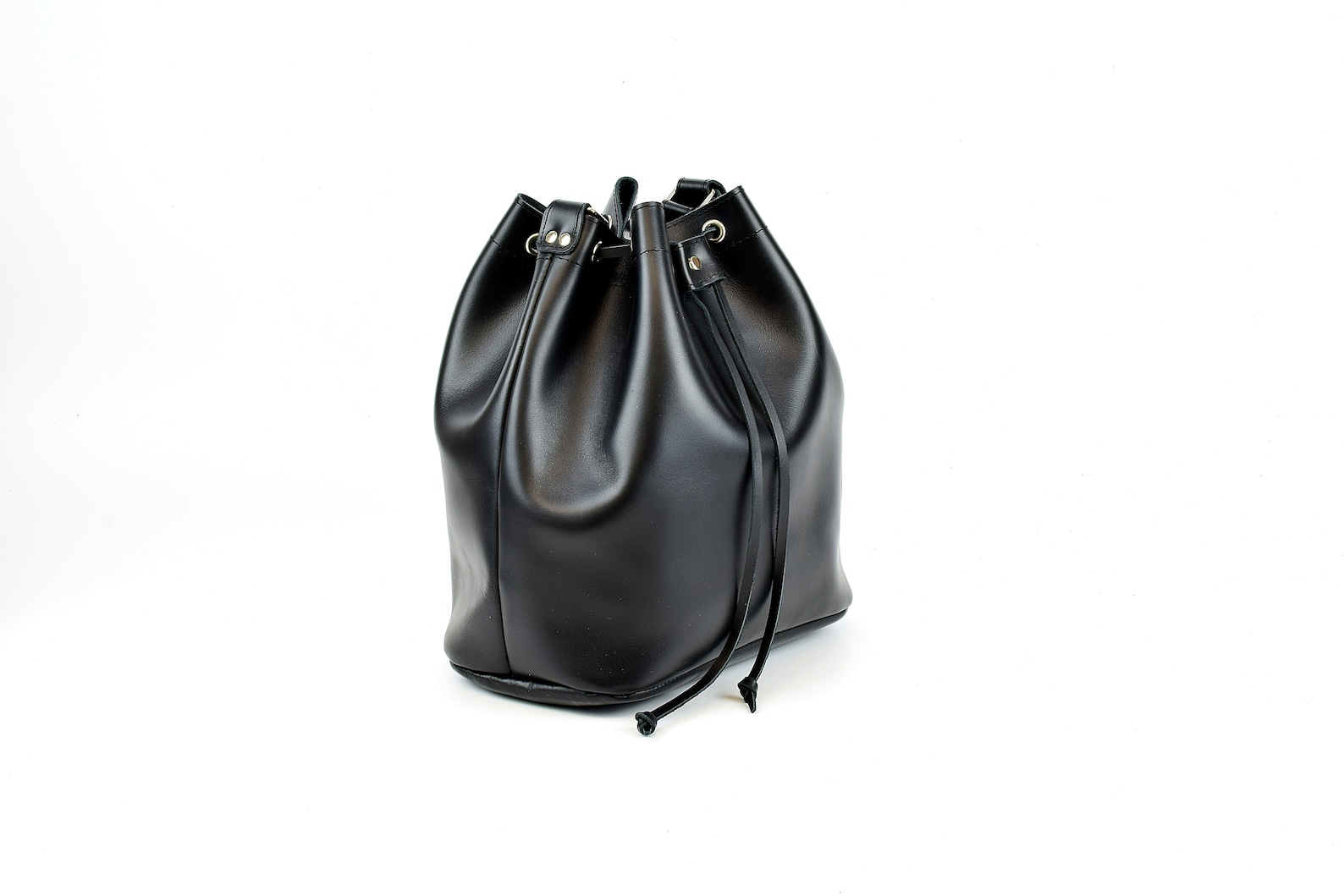 Full Grain Leather Bucket Bag: Drawstring Shoulder Crossbody - Etsy