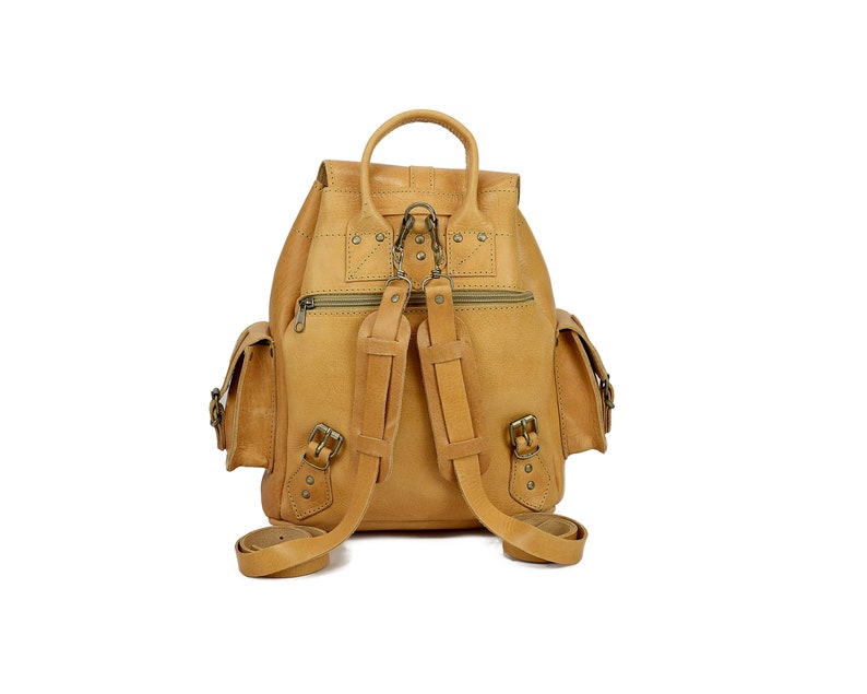 Leather Backpack for Women With Pockets, Handmade of Full Grain Leather ...