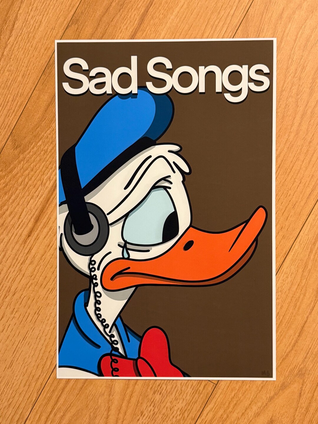 Donald Duck Emo Sad Songs Mickey Mouse Crossover Fanmade Inspired Print ...