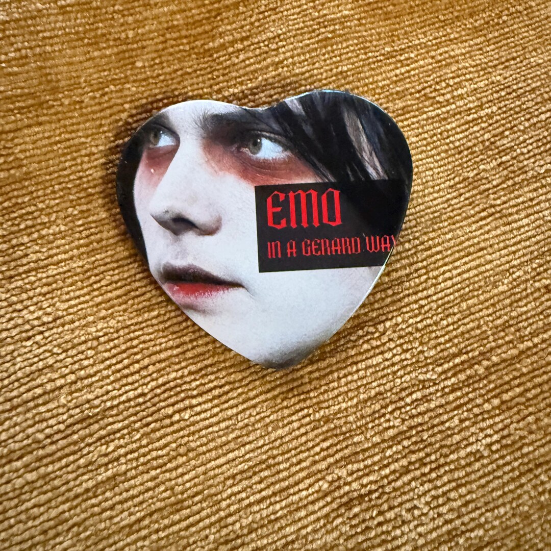 Emo Gerard Way Heart Button Pin or Magnet: Funny MCR Merch - Etsy