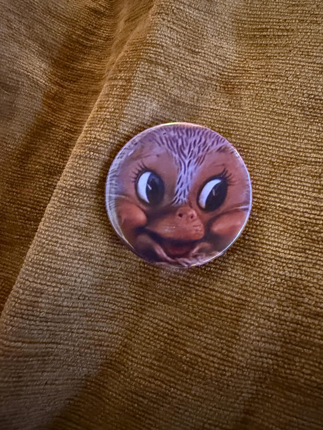 Creepy Cute Rubberface Rushton Type Bear Face Closeup Button Pin - Etsy