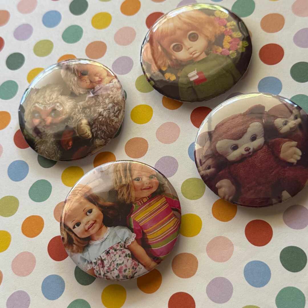 Toycore Vintage Doll Pin Pack – Creepy Cute Doll & Plush Vibes – 2 ...