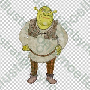 Shrek Character Cutouts, Watercolor Cutout Decor, Shrek Party ...