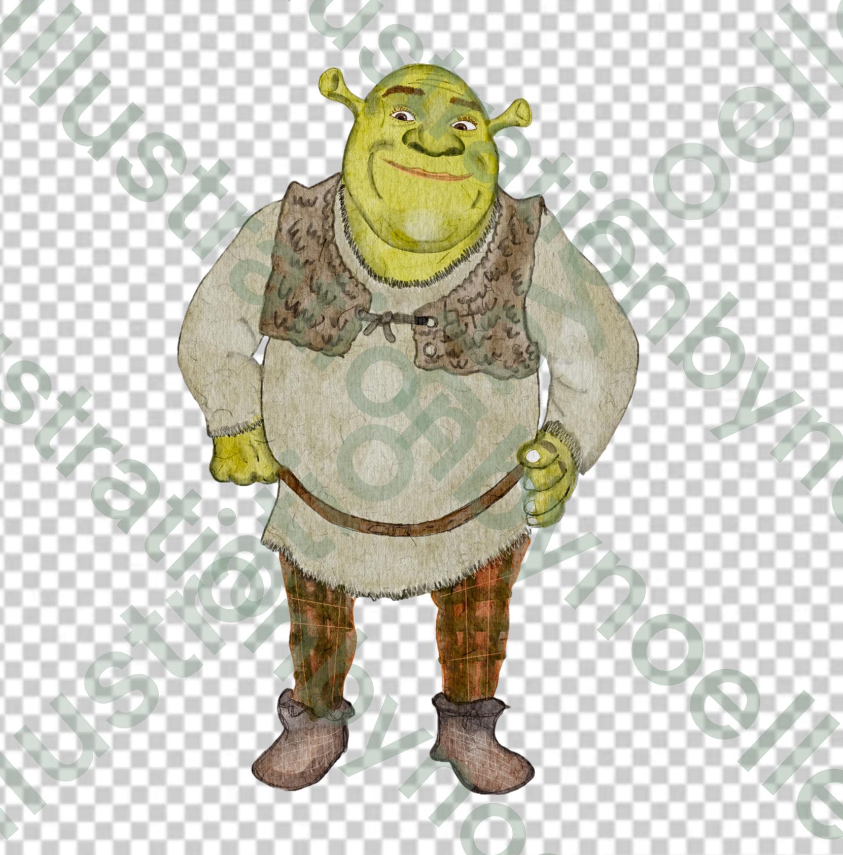 Shrek Character Cutouts, Watercolor Cutout Decor, Shrek Party ...