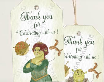 Shrek Thank You Tags / Gift Tags - Etsy