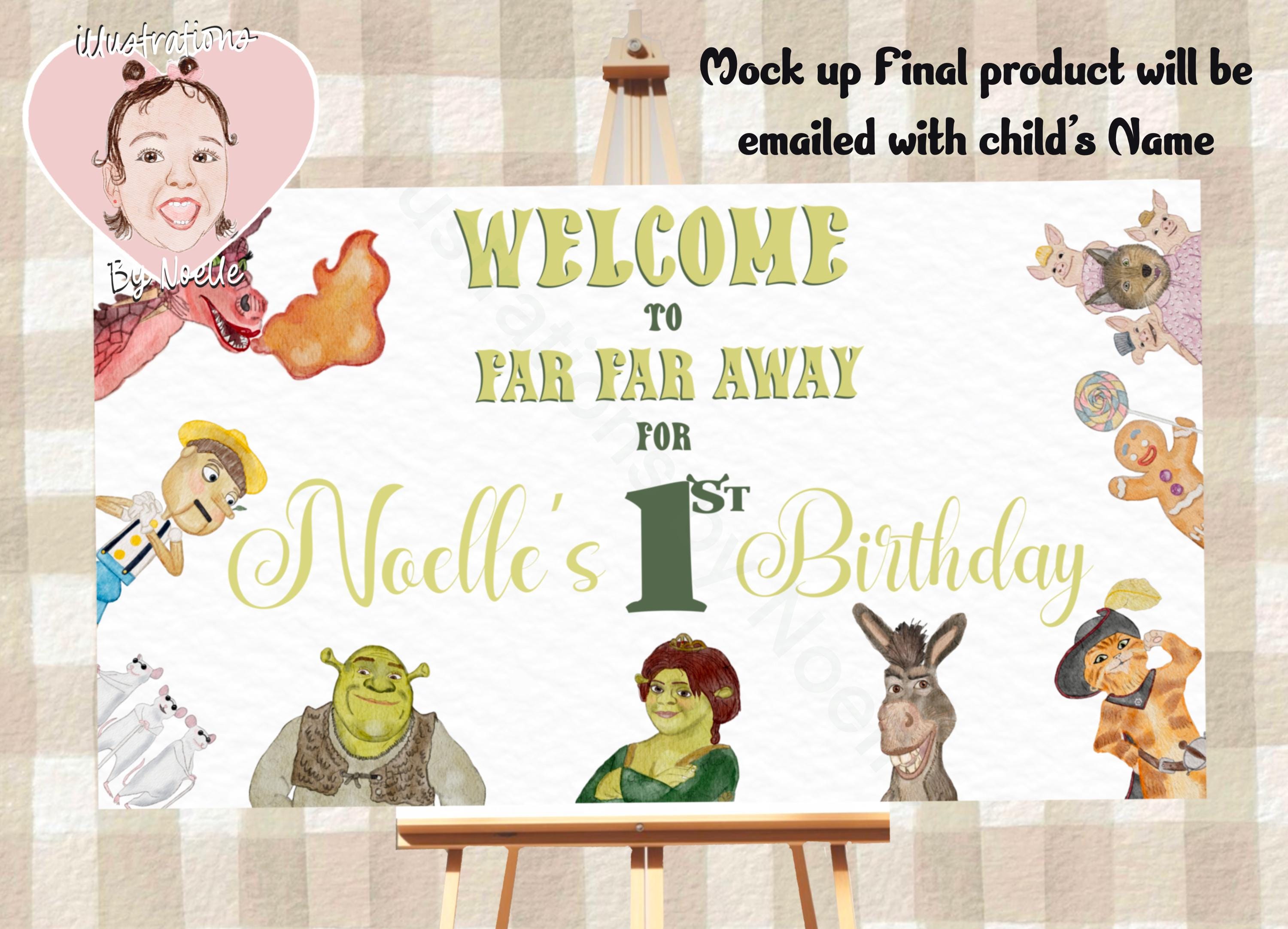 Shrek Welcome Sign / Far Far Away/watercolor/sign/digital Download - Etsy