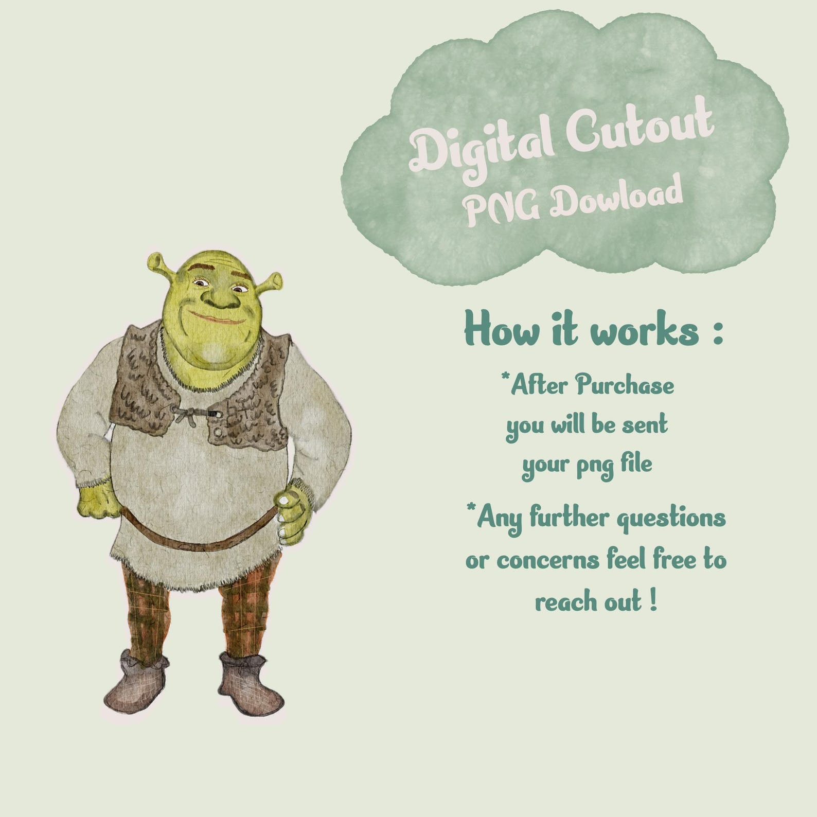 Shrek Cutout, Shrek Cutout Decor, Shrek Party Decoration Theme ...