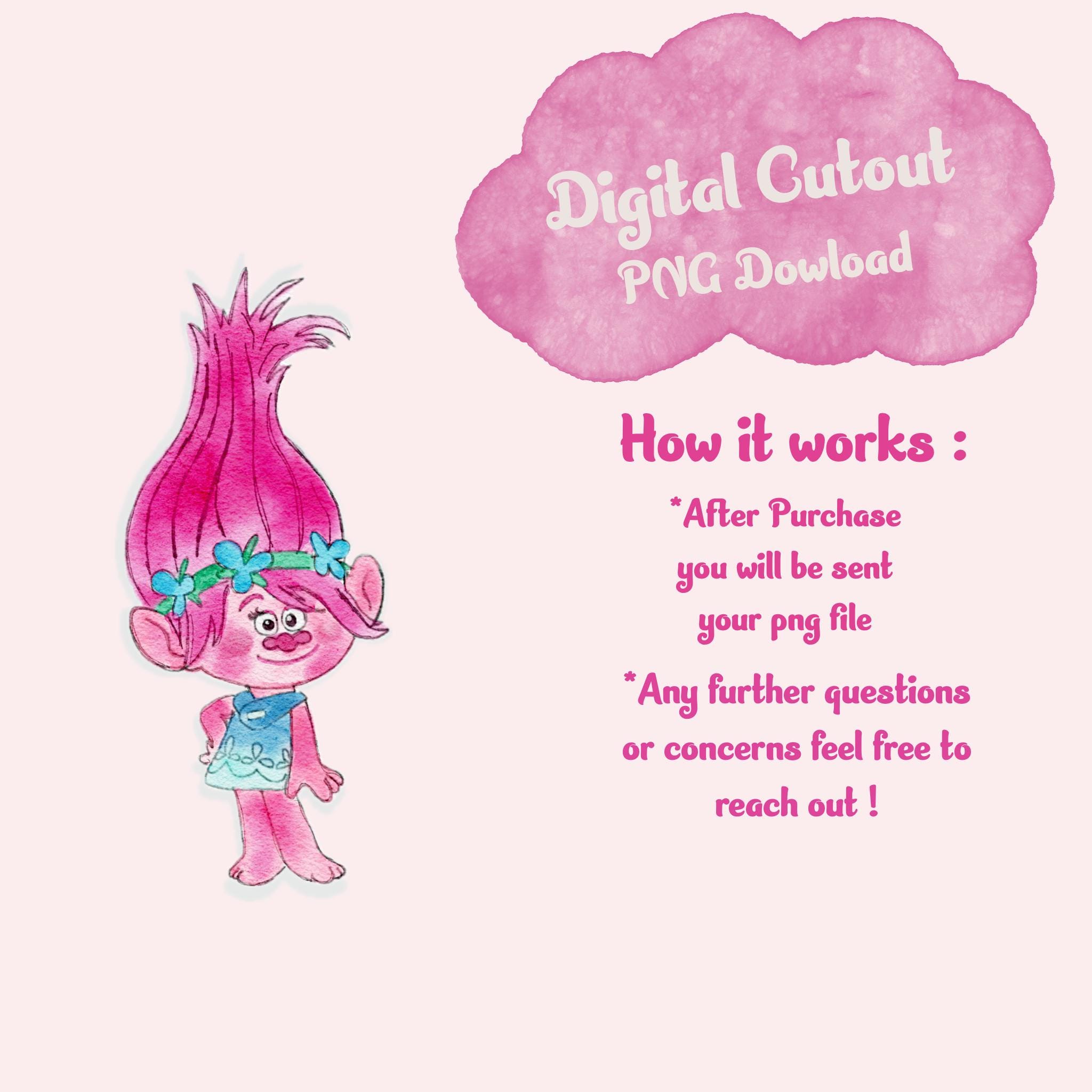 Poppy Cutout, Poppy Cutout Decor, Trolls Party Decoration Theme ...