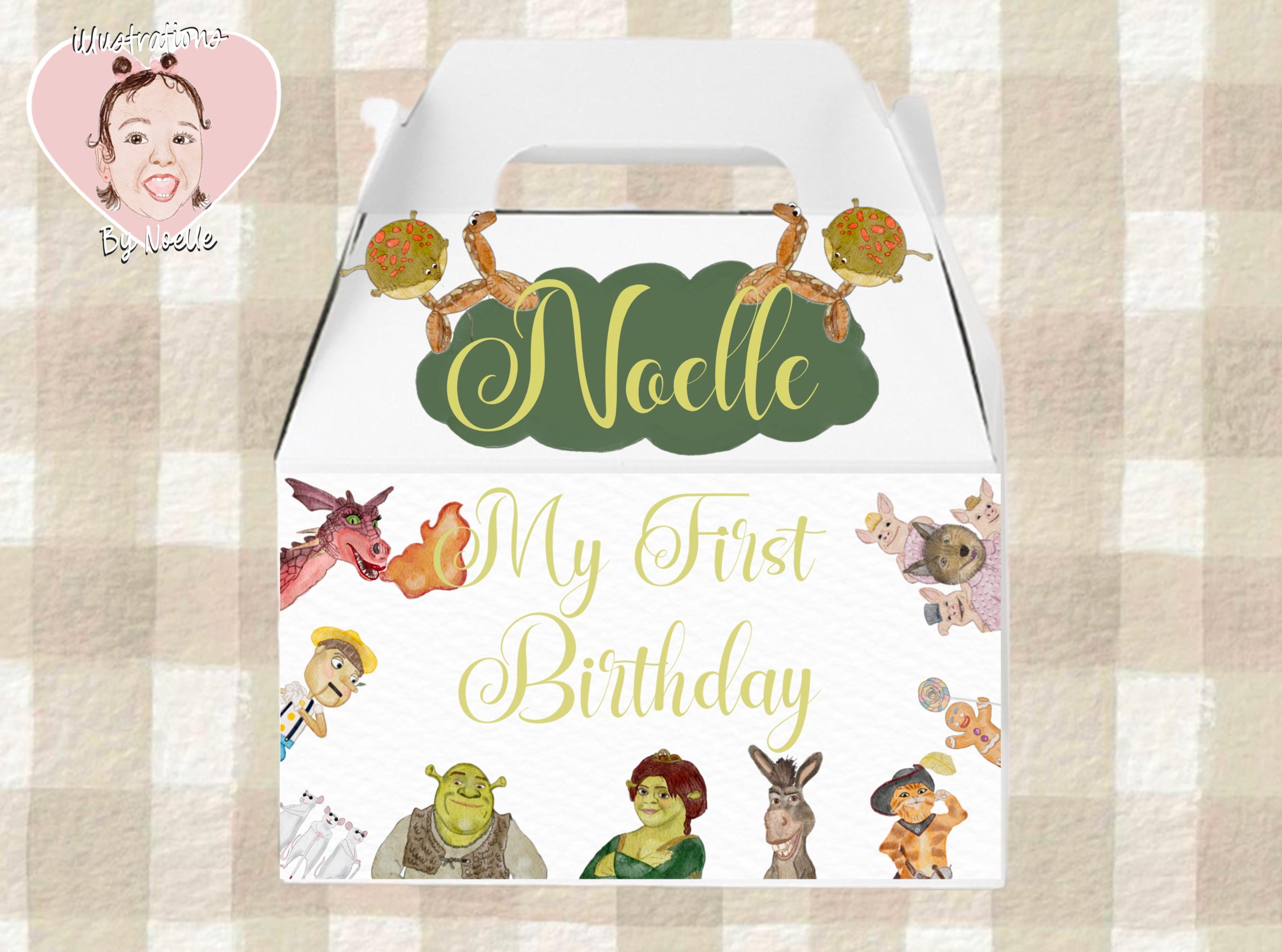 Shrek Party Favor Box / Far Far Away/watercolor/treatbox/digital ...