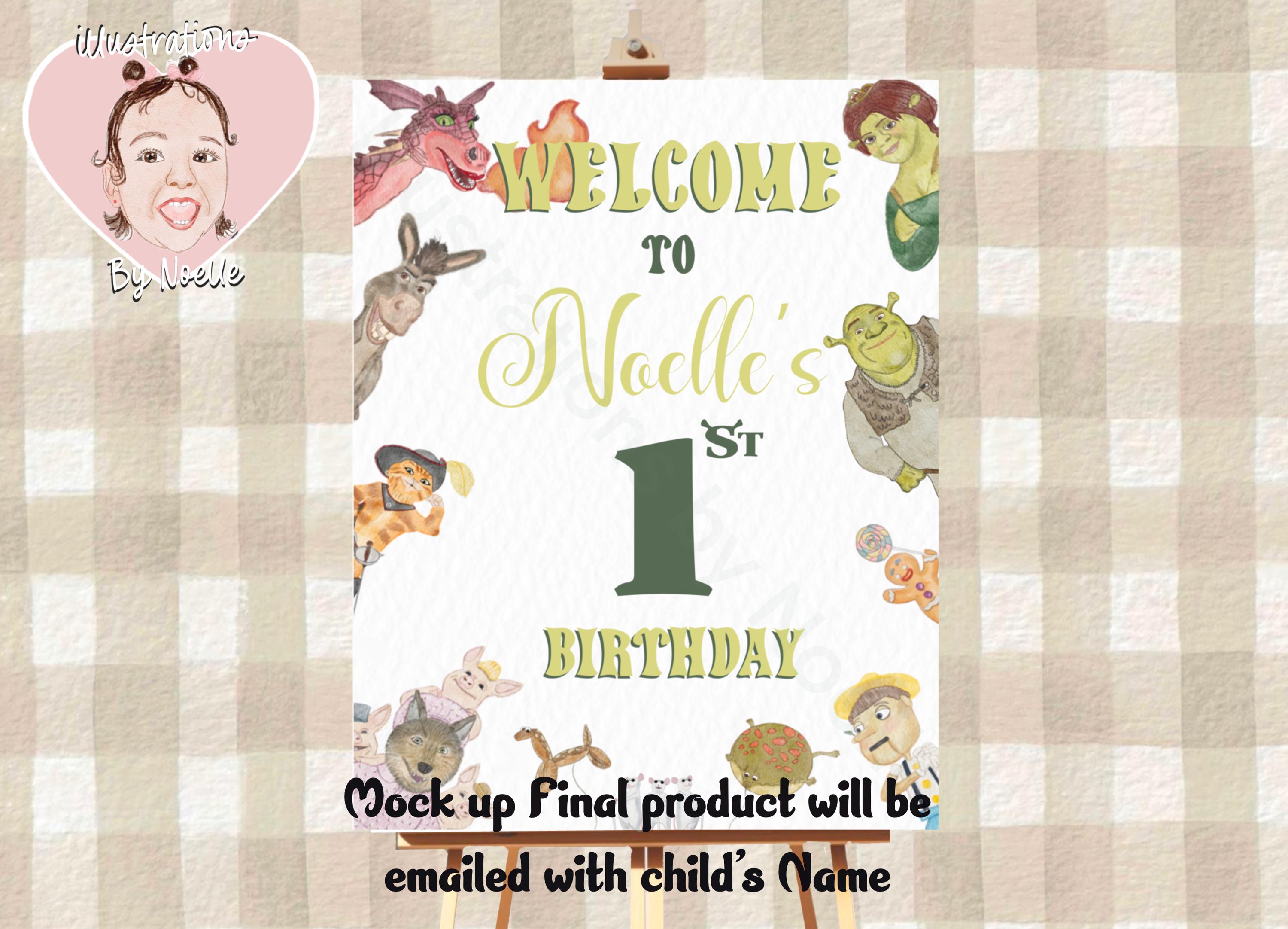 Shrek Welcome Sign / Far Far Away/watercolor/sign/digital Download - Etsy