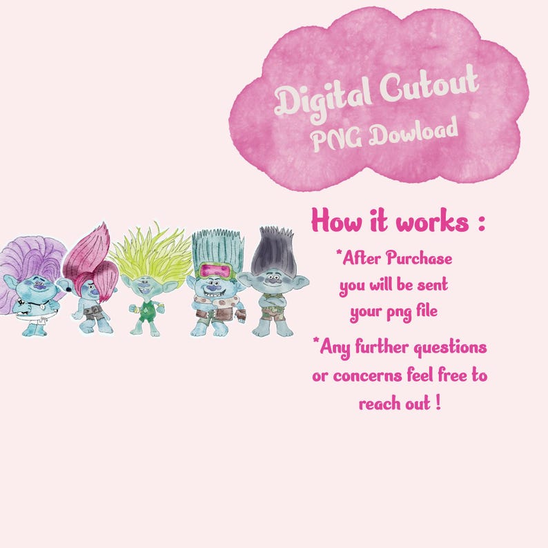 Brozone Cutout, Brozone Cutout Decor, Trolls Party Decoration Theme ...