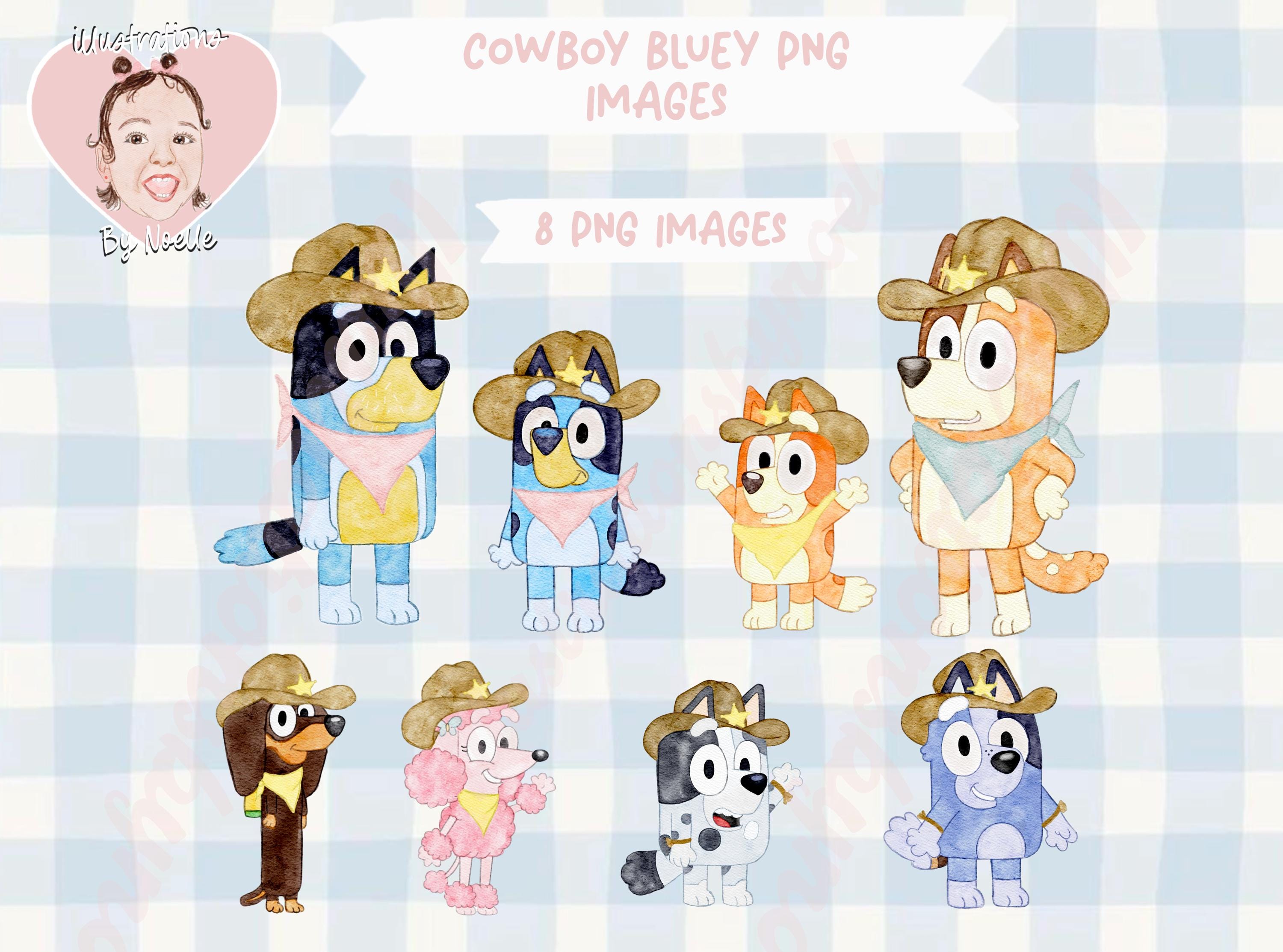 Cowboy Bluey Png Images /8 Png Images/cutouts / Cupcake Toppers/ Soft ...