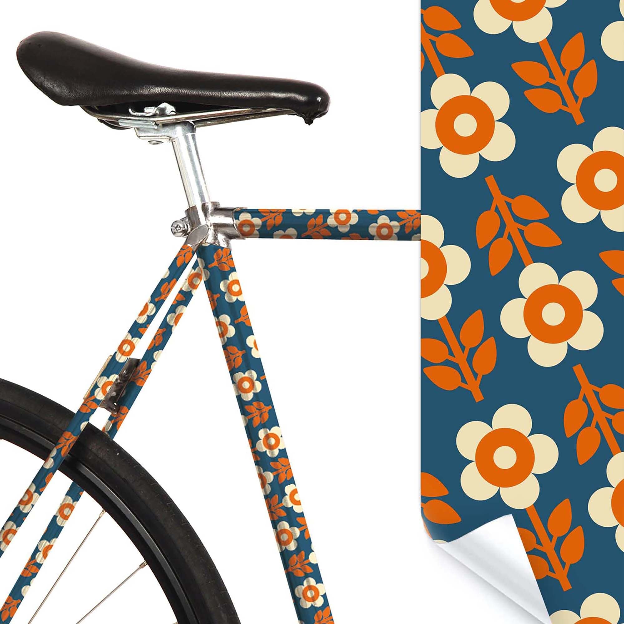 Bicycle Wrap Floral Pattern Blue - Bonnie & Buttermilk Bini Frame ...