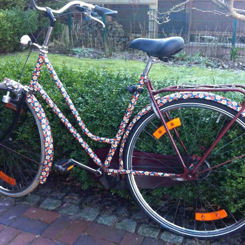 Bicycle Wrap Floral Pattern Blue - Bonnie & Buttermilk Bini Frame ...