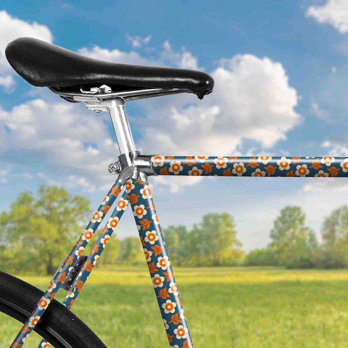 Bicycle Wrap Floral Pattern Blue - Bonnie & Buttermilk Bini Frame ...