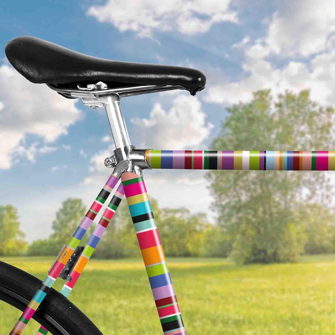 Bicycle Wrap With Colorful Stripes, Smith Pattern - Red Frame ...