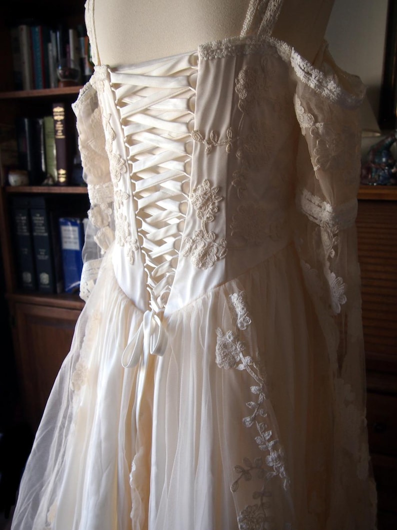 Celtic Hand-embroidered Wedding Dress - Rowan Branch & Lace Gown ...