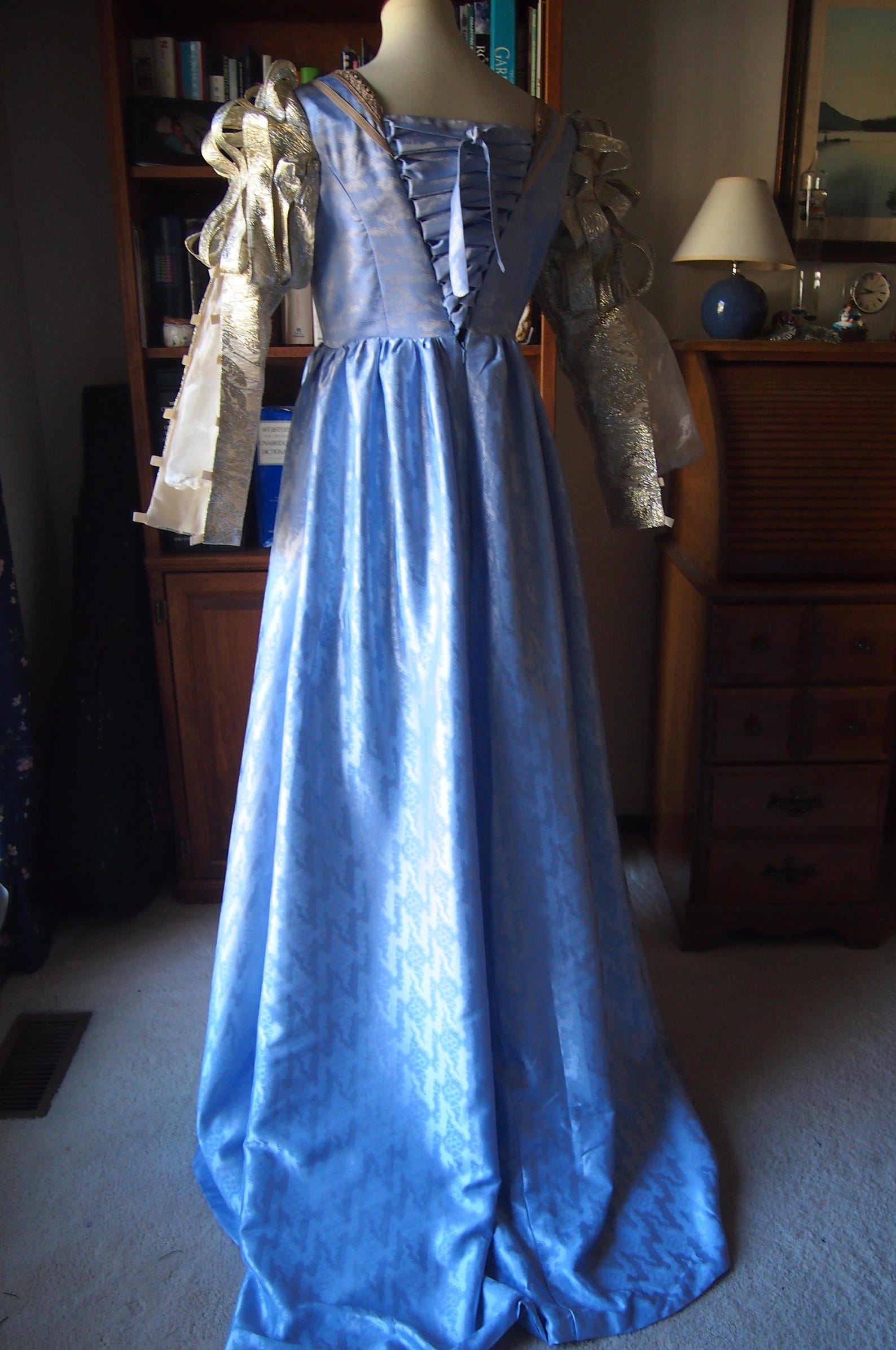 Court Gown French Italian Renaissance or 1800s Empire Napoleon - Blue ...