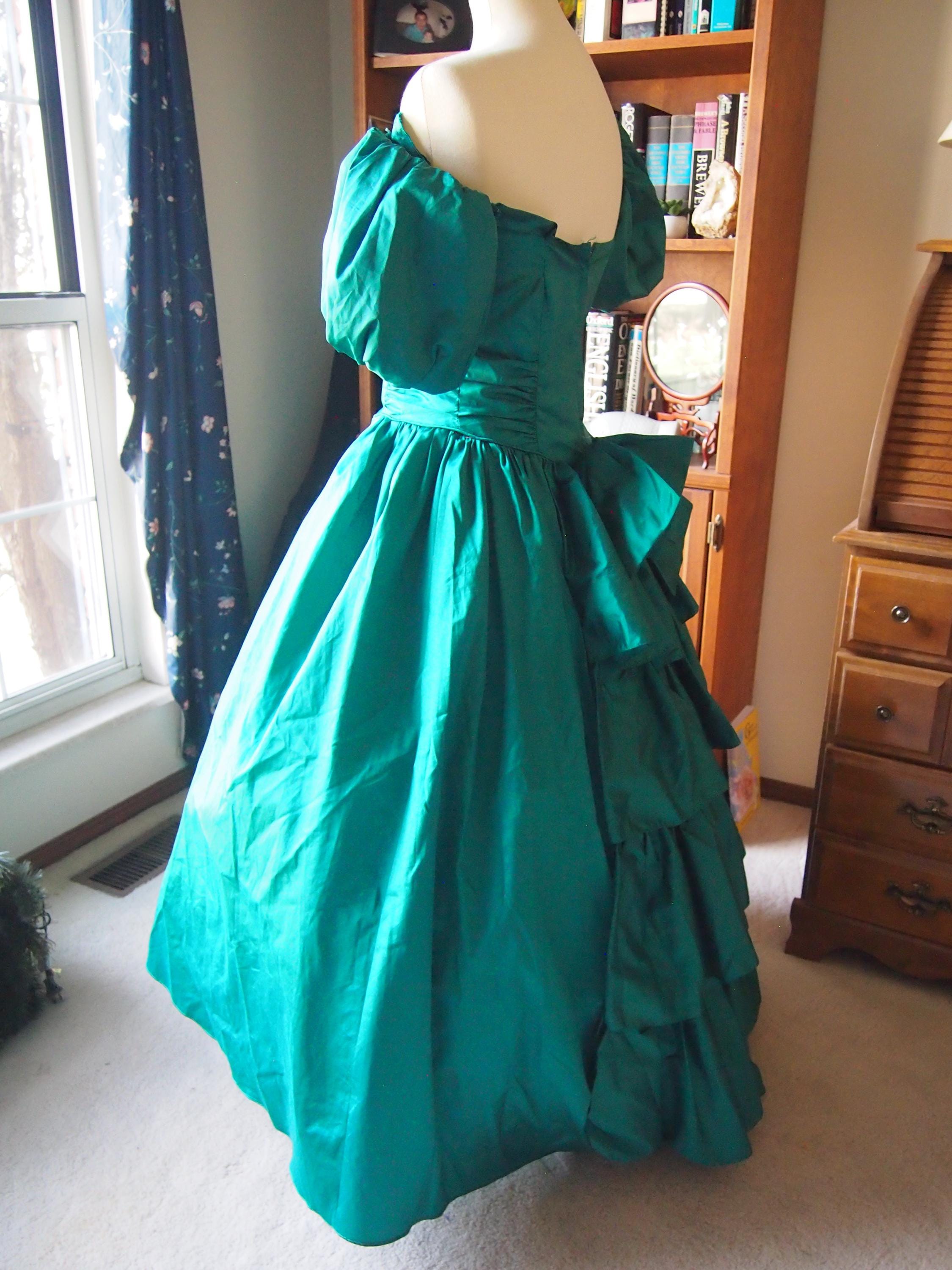 Amazing 1980s Ruffle Layer Back Bustle Formal Dress - Prom Gala Party ...
