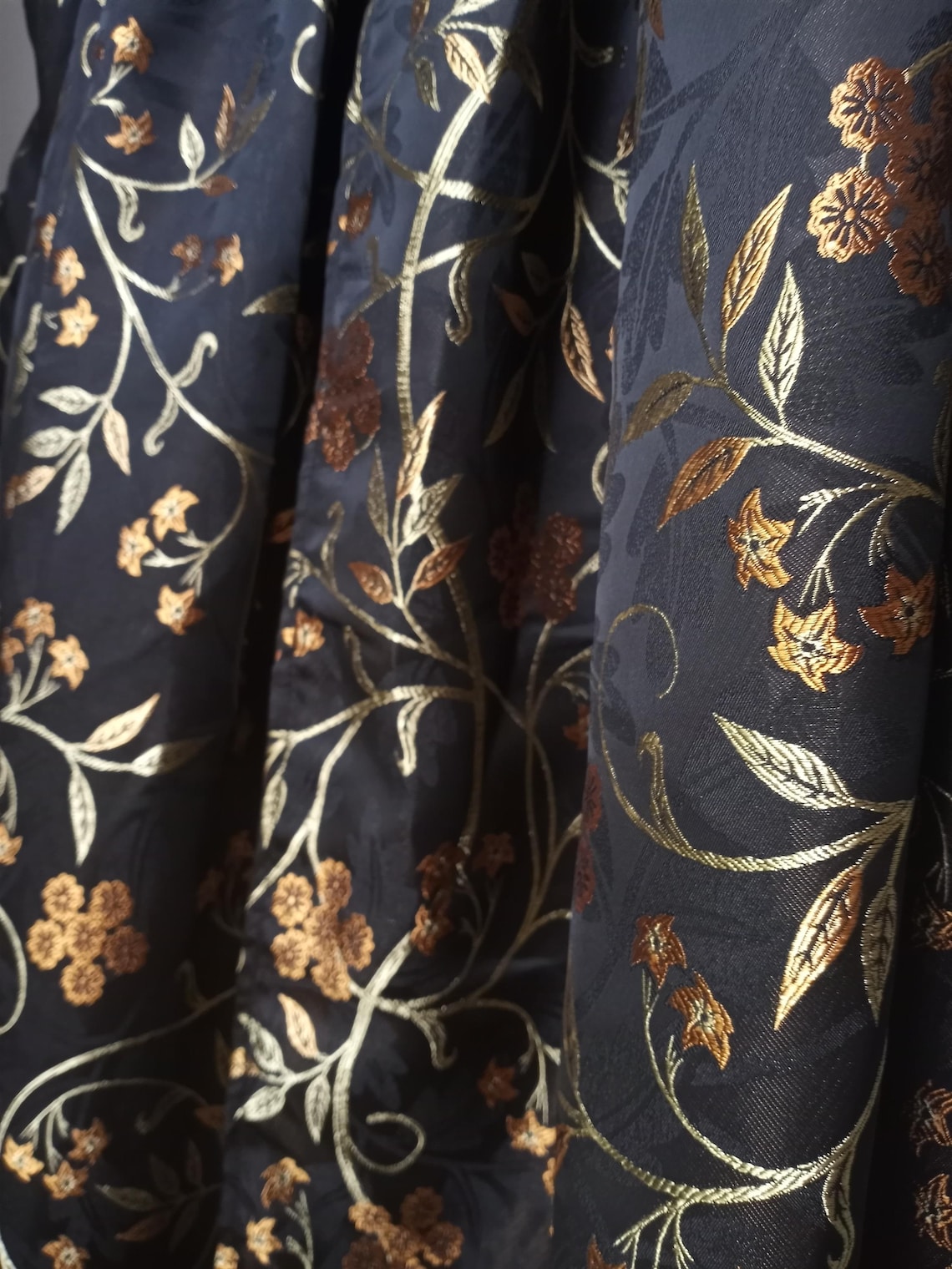 Italian Renaissance Cioppa Gown Dress Costume - Overdress Black Flower ...