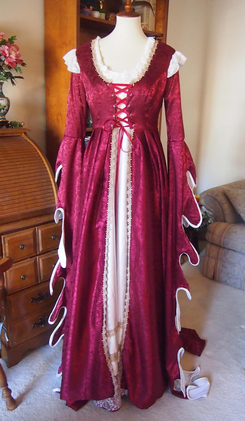 Houppelande Medieval 1300s 1400s Italian French Renaissance Dress Gown ...