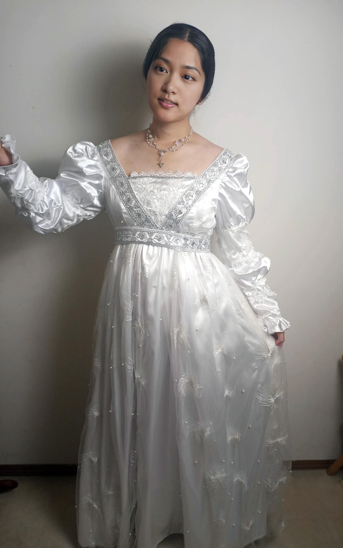 Italian Renaissance Ball Masquerade Gown - Evening White Dress Costume ...