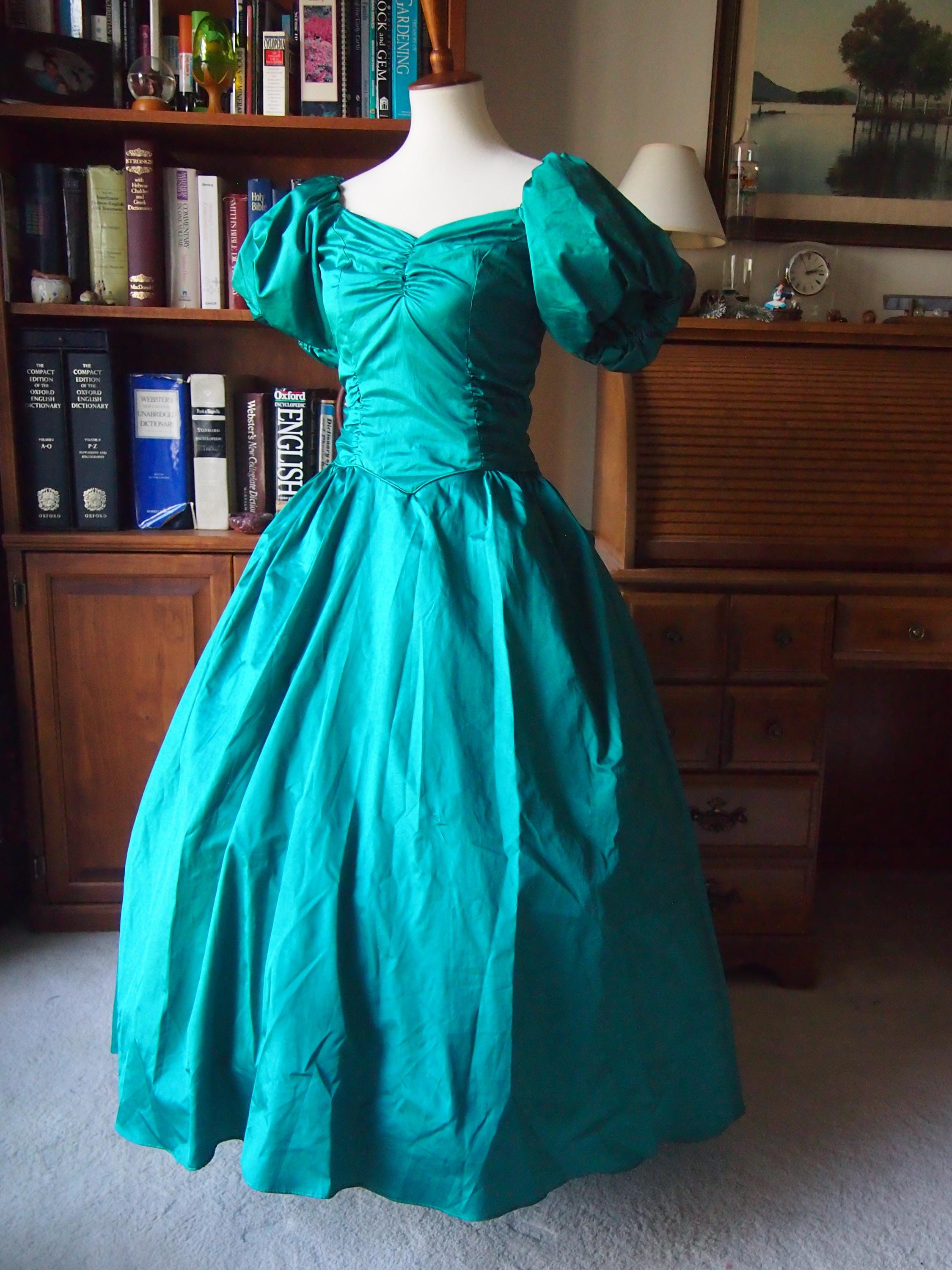 Amazing 1980s Ruffle Layer Back Bustle Formal Dress - Prom Gala Party ...